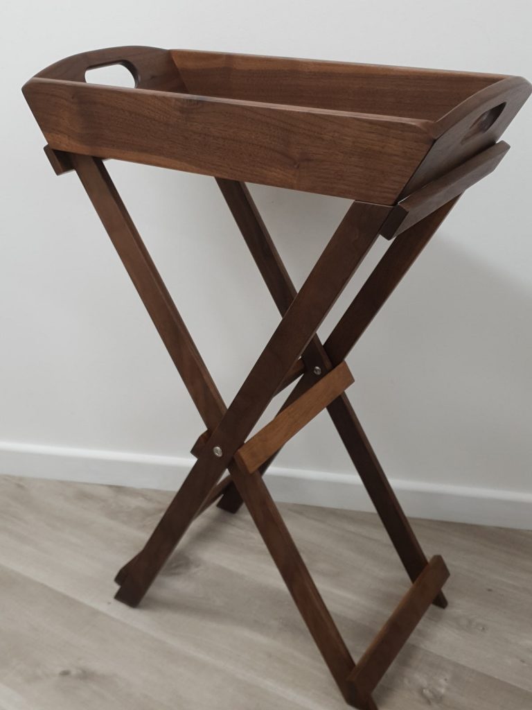 Custom handmade wooden Butler's Tray made in Cornwall